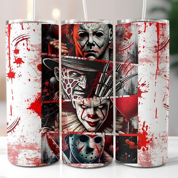 Handmade | Dining | Horror Movie Characters Blood Splatter Comic Strip ...